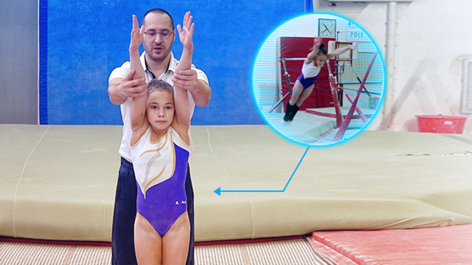 The front 1/2 twist front drop on the trampoline - GymneoLive #014